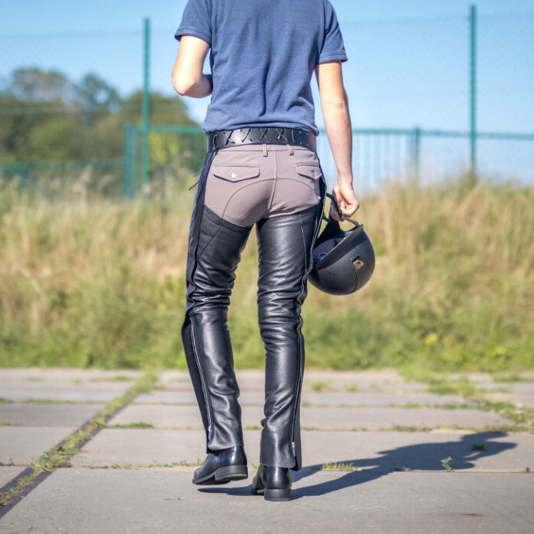 Mens Leather Chaps | Leather Biker Chap - Leather Wardrobe