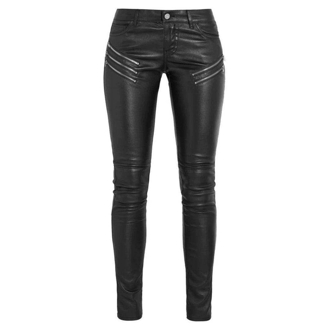 Slim Fit Women Pant With Side Zip Design – Leather Wardrobe