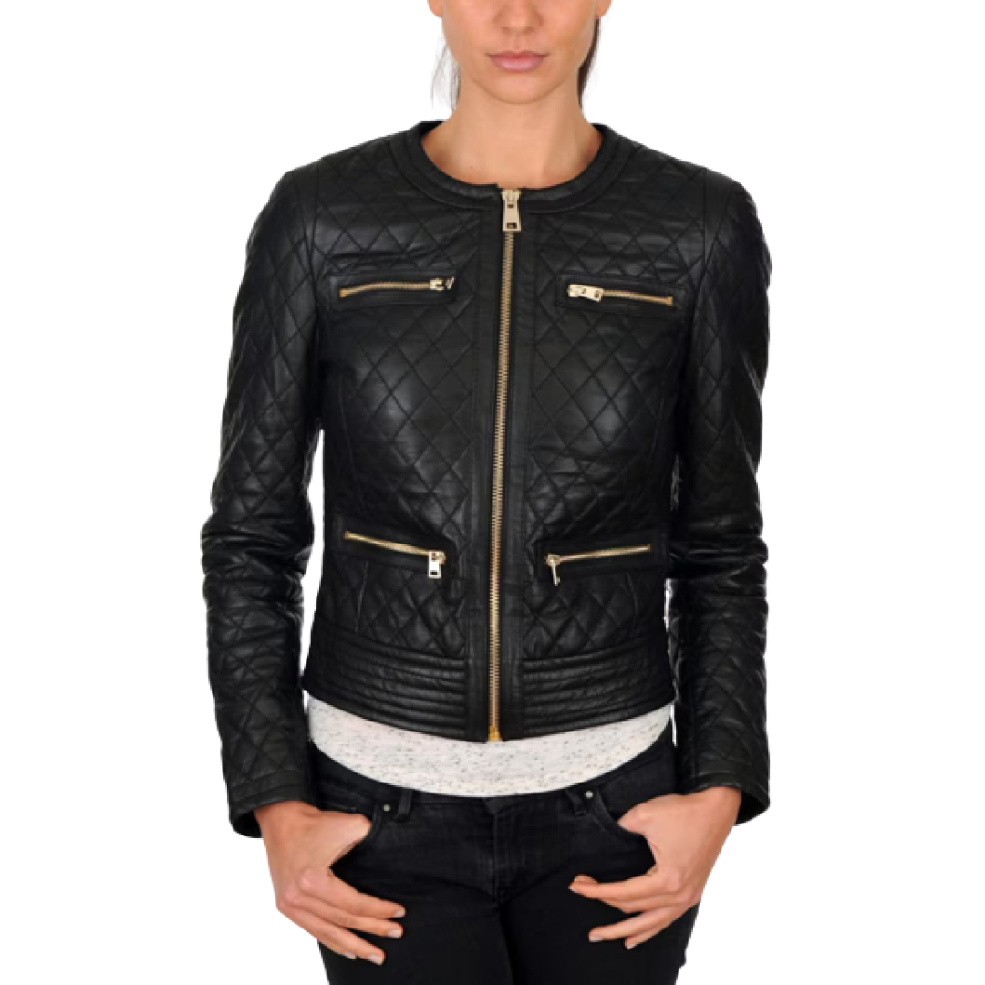 Quilted Design Leather Jacket Women – Leather Wardrobe