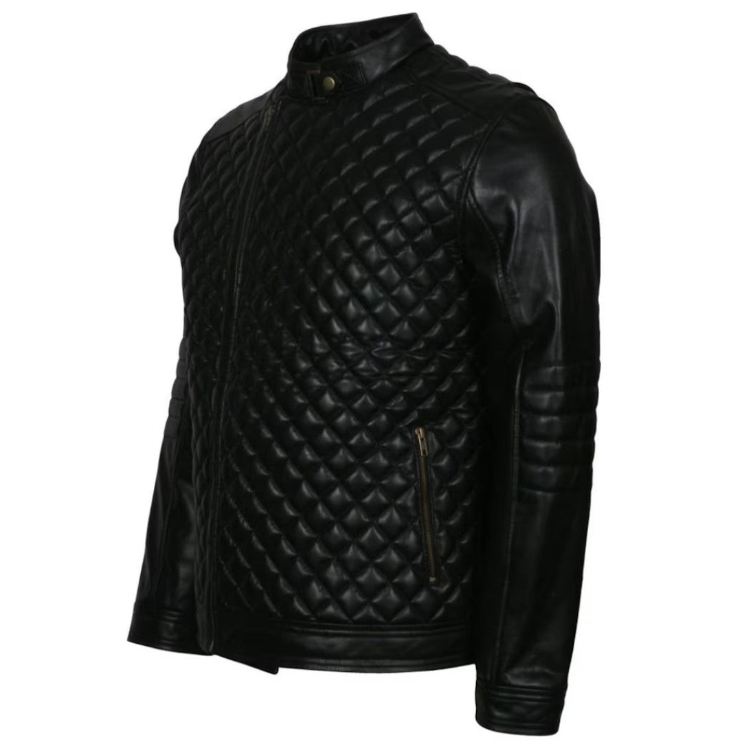 Men's Leather Jacket With Quilted Design – Leather Wardrobe