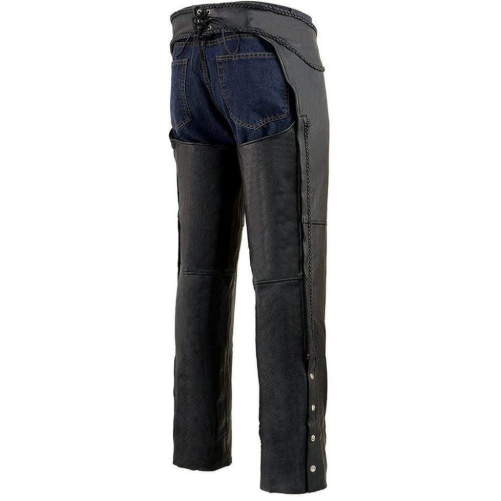Black Premium Leather Chaps with Coin Pocket - Buy Online – Leather ...