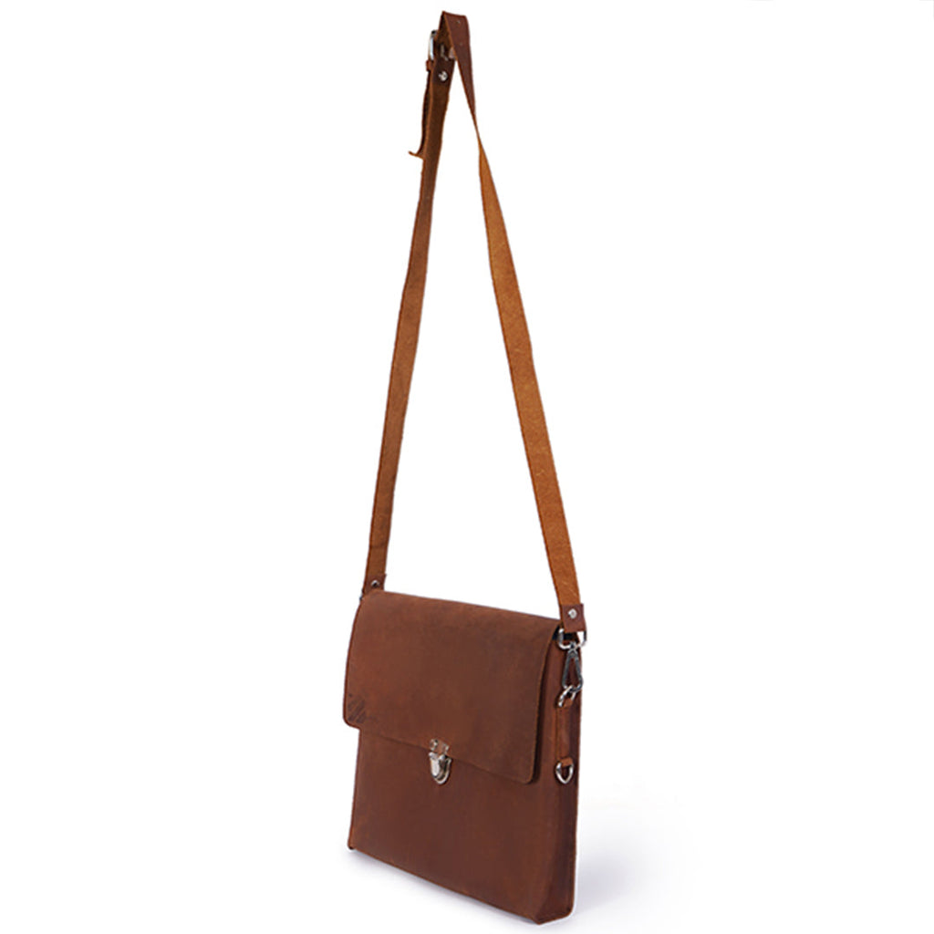Buy Special Brown Button Closure Bag – Leather Wardrobe