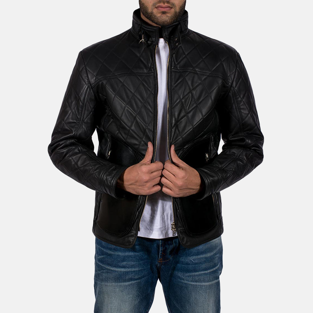 Equilibrium Black Leather Jacket Up to 5XL – Leather Wardrobe
